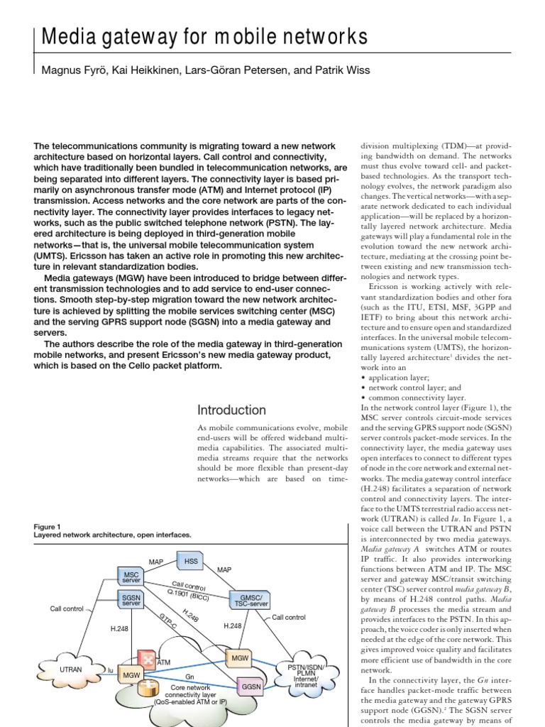 Ericsson MGW | PDF | Computer Network | Asynchronous Transfer Mode