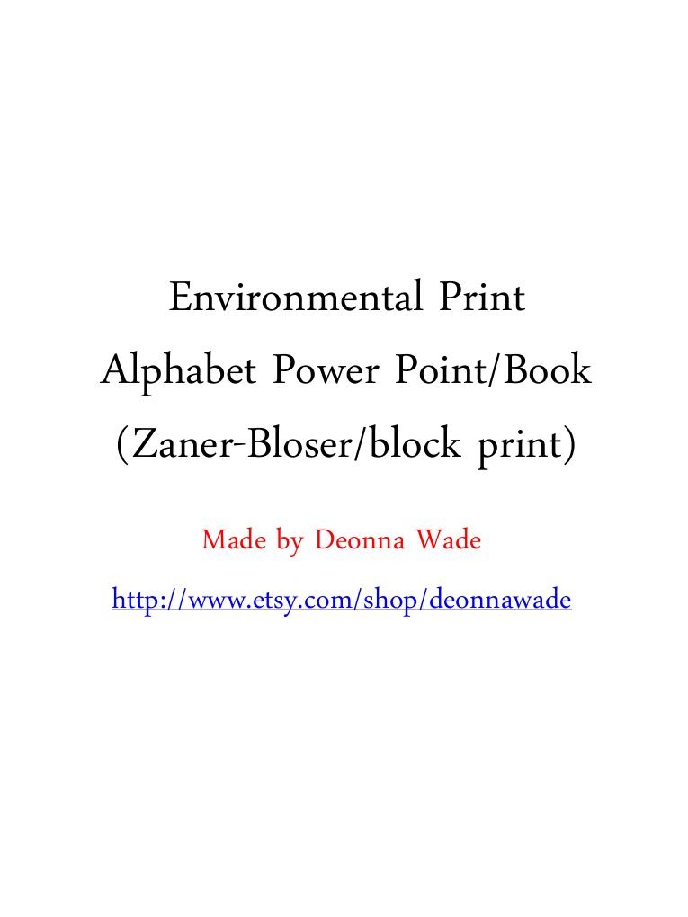 Environmental Print Alphabet Guide | PDF | Language Arts & Discipline ...