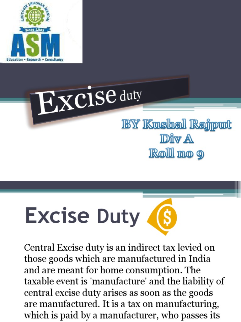 Excise Duty | PDF | Excise | Taxation