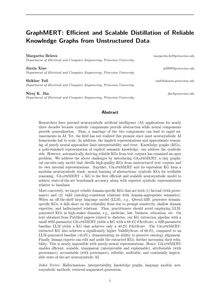 GraphMERT_ Efficient and Scalable Distillation of Reliable Knowledge ...