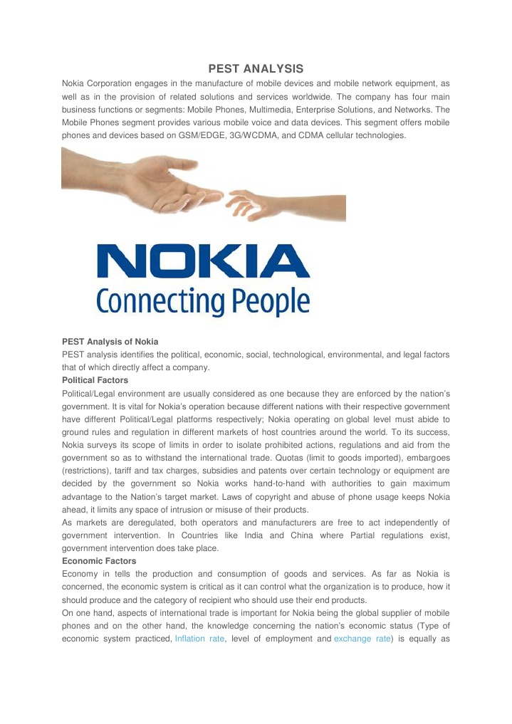 Pest Analysis | PDF | Nokia | Mobile Phones