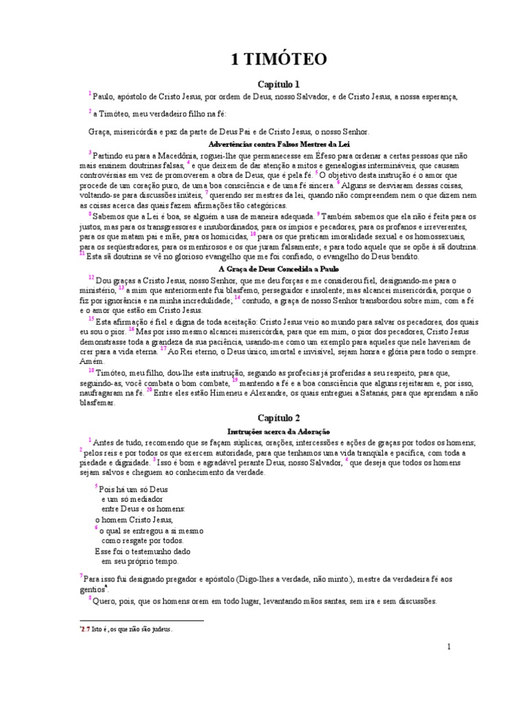 54 - I Timoteo | PDF | Santo | Fé