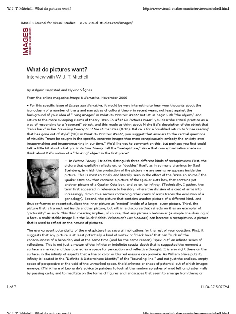 Interview: W.J.T. Mitchell on Visual Theory | PDF | Interdisciplinarity ...