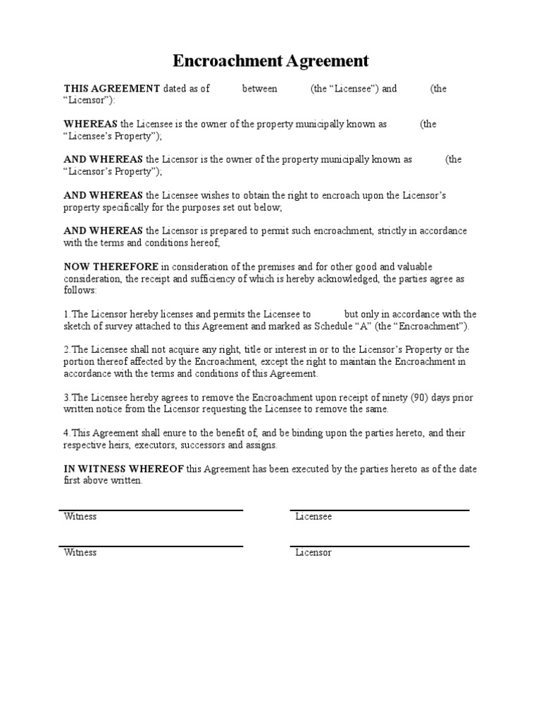 Encroachment Agreement | PDF