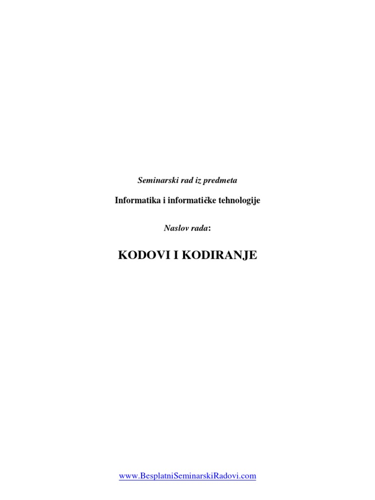 Kodovi I Kodiranje | PDF