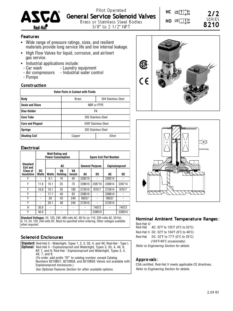 ASCO 8210 General Service Valves Guide | PDF | Technology & Engineering