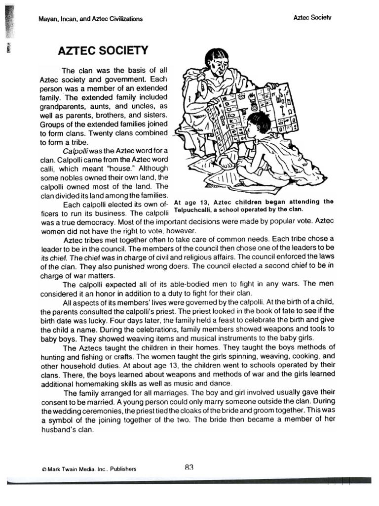 Aztec Information Wksheets | PDF | Aztec | Maya Civilization