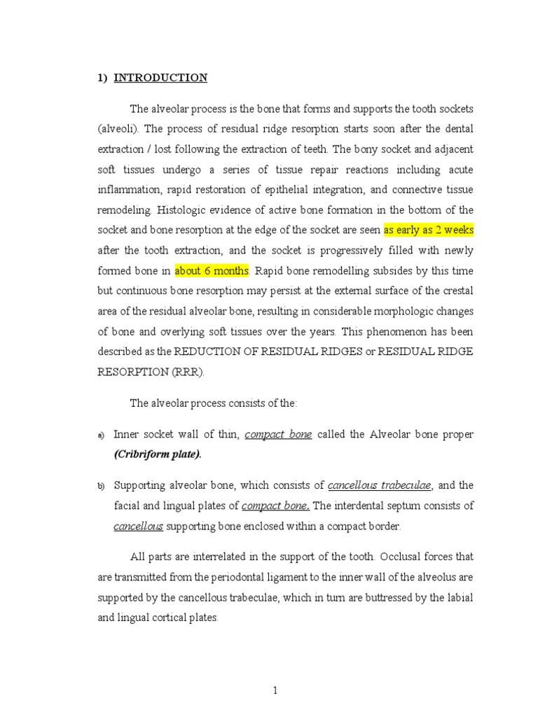 Residual Bone Resorption | PDF | Bone | Biology