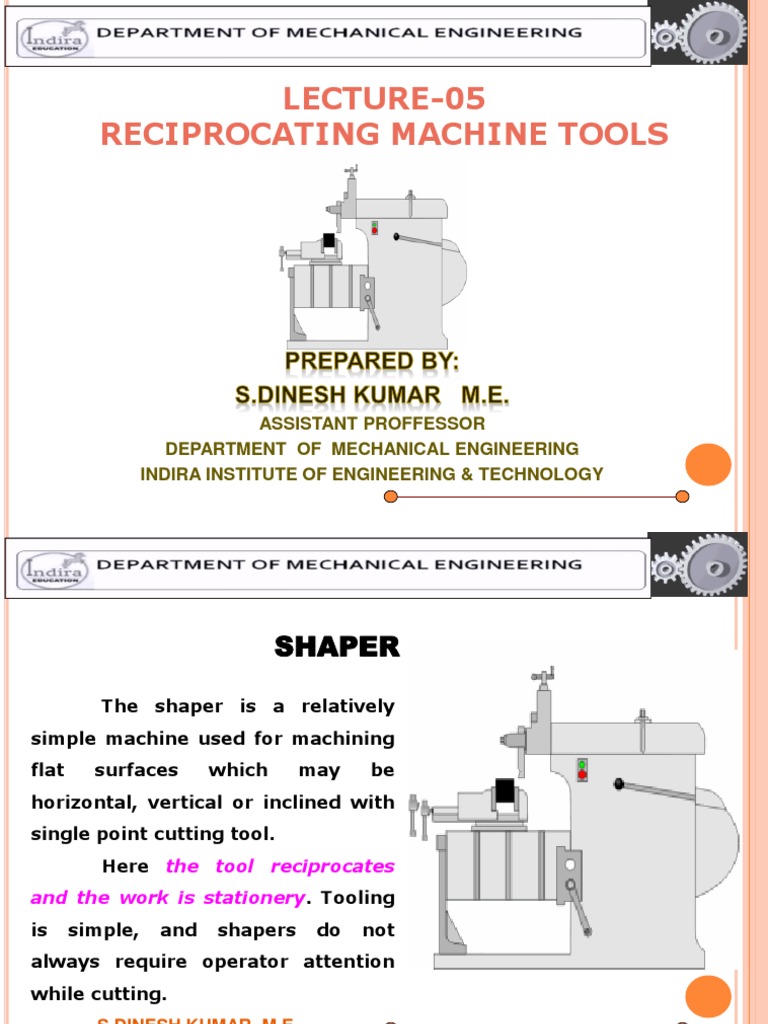 Shaper and Planner | PDF | Machining | Metalworking