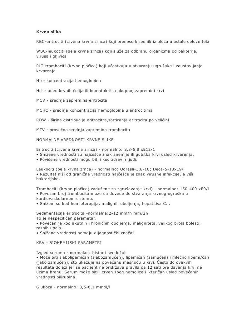 Krvna Slika | PDF