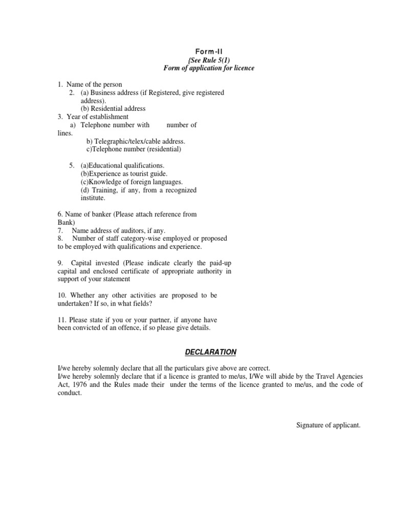 Application Form of Tourist Guide Licence | PDF | Finance & Money ...