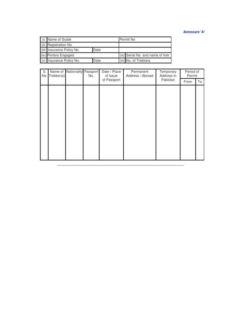 Trekking Guide Registration Form | PDF | Immigration Law | Nationality Law