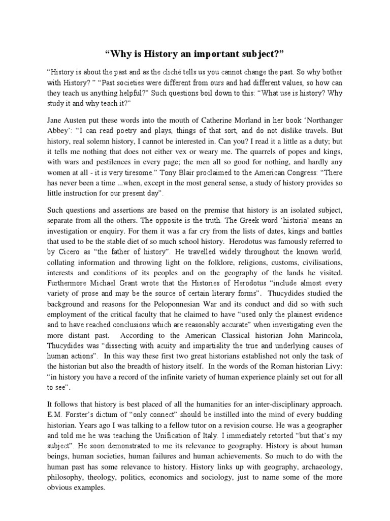 Importance of Studying History | PDF | Historian | Archaeology