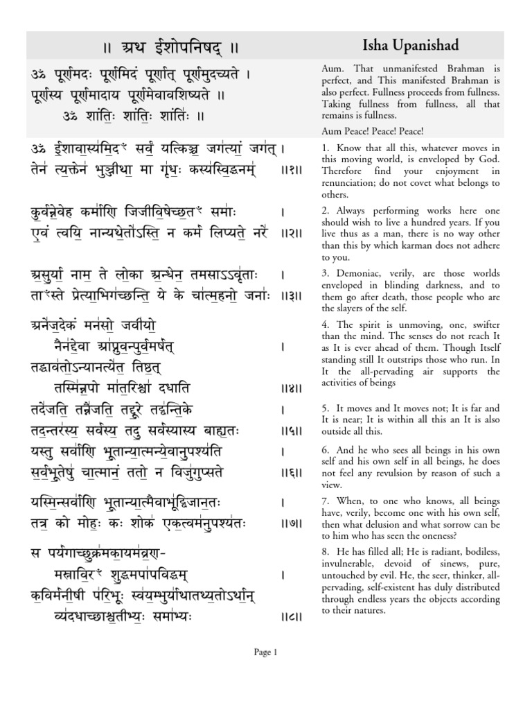 Isha Upanishad With Accents | PDF