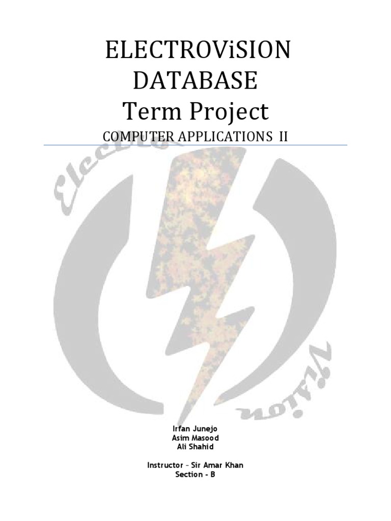 ElectroVision Report | PDF | Database Transaction | Databases