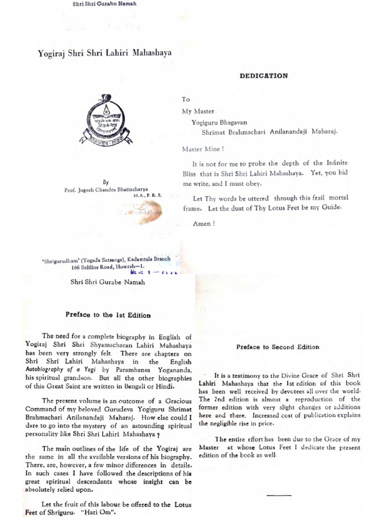 Lahiri Mahashaya Biography Part1 | PDF