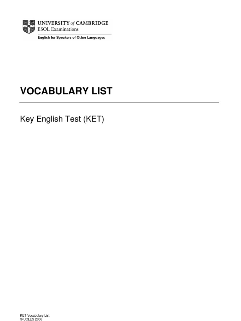 ket | Word | English Language