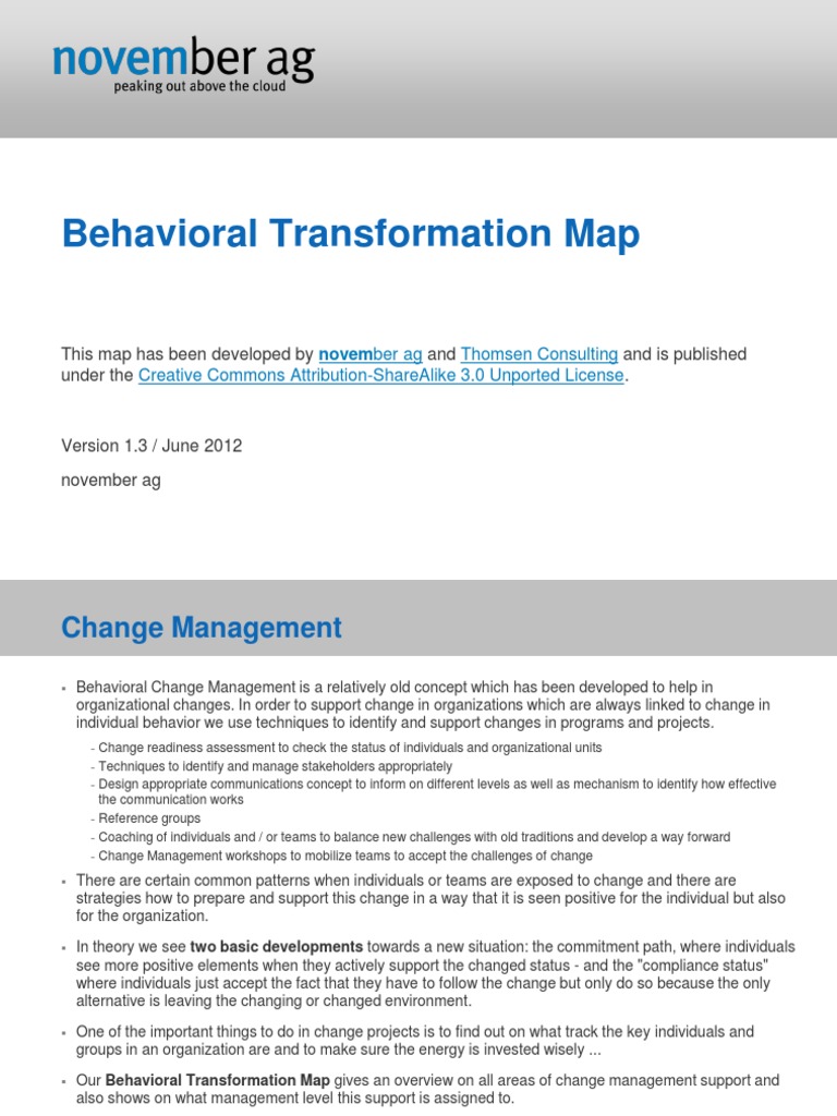 Behavioral Transformation Map | PDF | Strategic Management ...