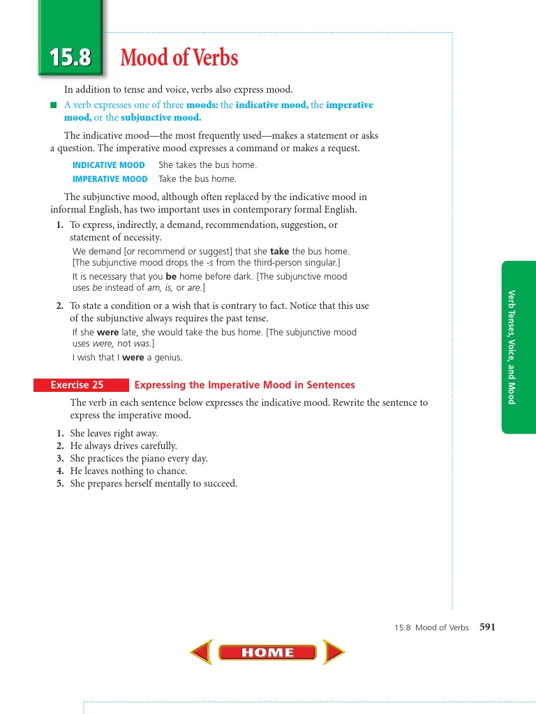 Mood of Verbs | Download Free PDF | Syntactic Relationships | Verb