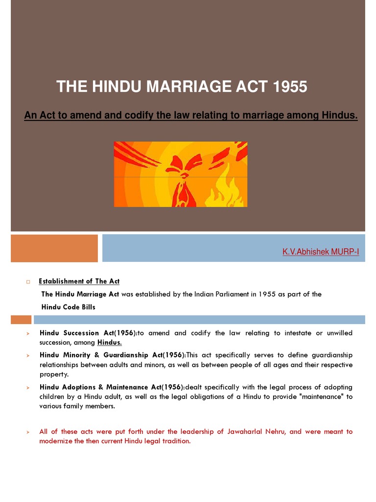The Hindu Marriage Act 1955 Annulment Divorce