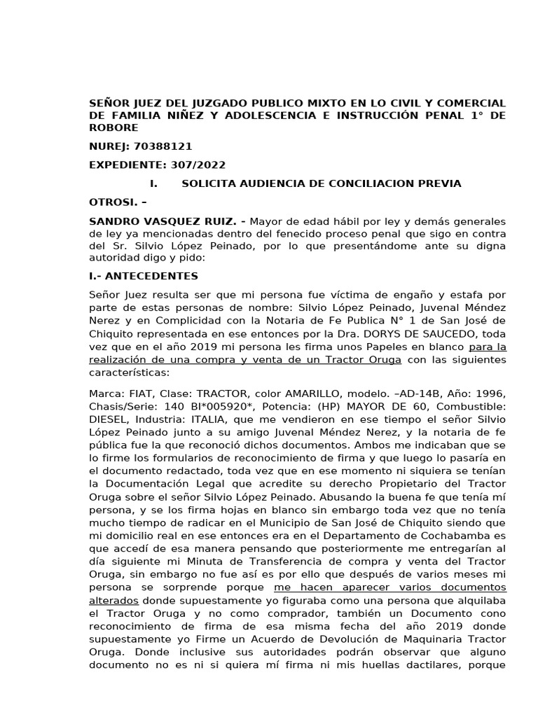 Conciliacion de Sandro | PDF