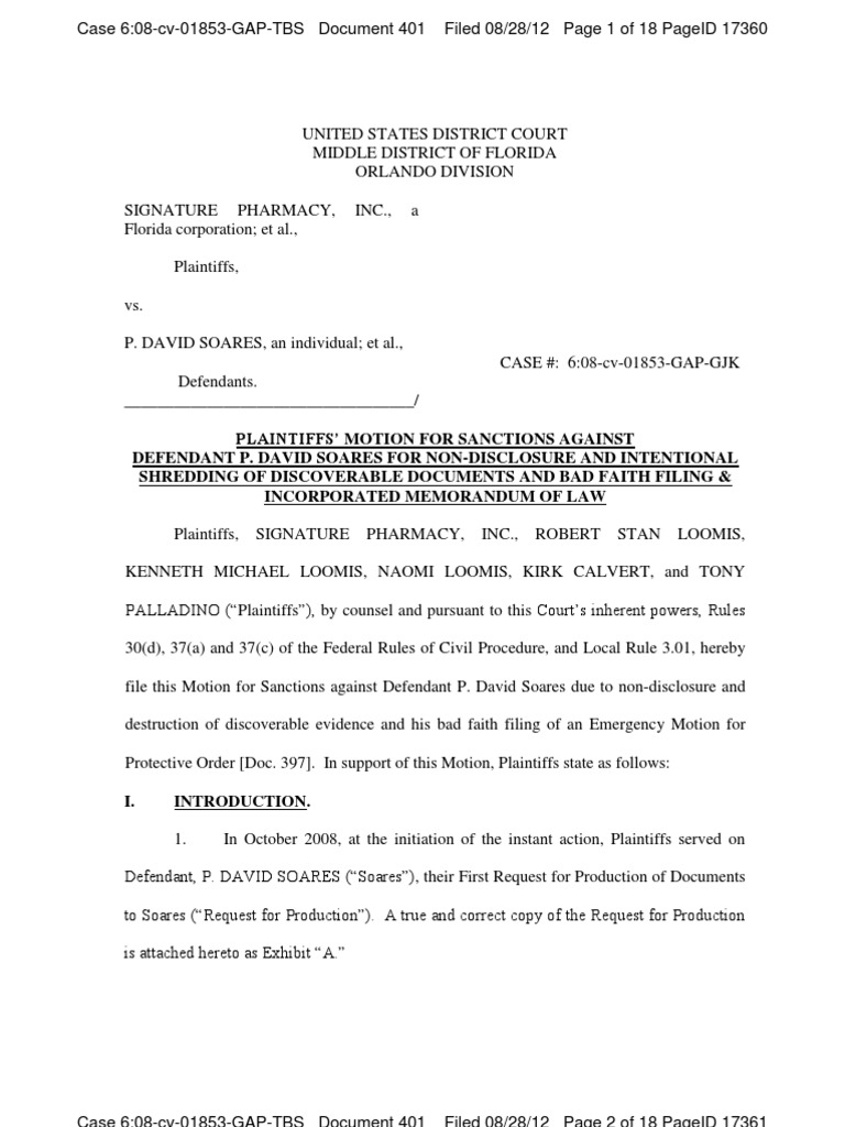 Motion For Sanctions | Download Free PDF | Discovery (Law) | Deposition ...