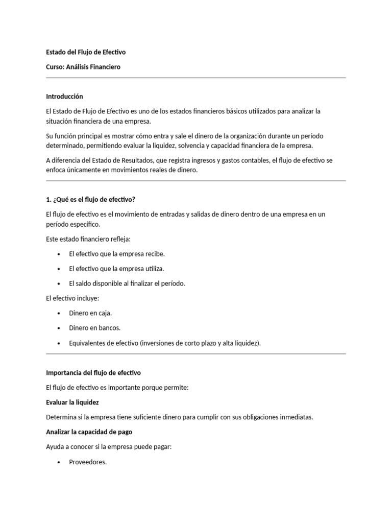 Estado Del Flujo de Efectivo | PDF | Estado financiero | Business