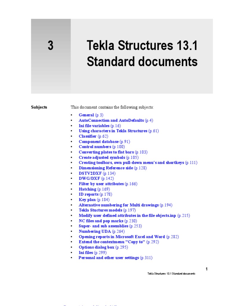 Tekla - Standard Documents | PDF