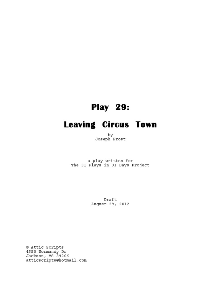 Leaving Circus Town | PDF | Forgiveness | Leisure