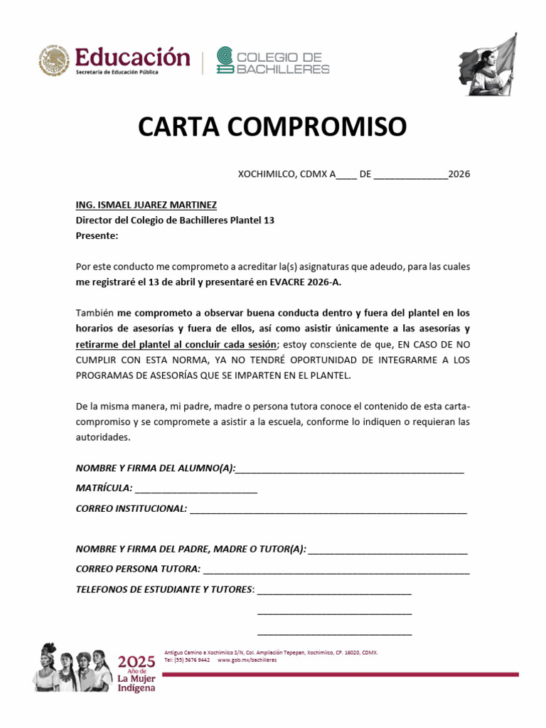 Carta Compromiso EVACRE 2026-A | PDF