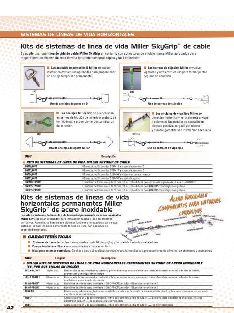 Kits de Linea de Vida Horizontal Miller | PDF | Science | Ingeniería