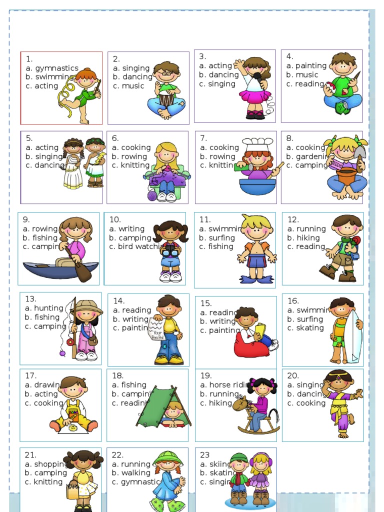 Islcollective Worksheets Elementary A1 Elementar Hobbies and Free Time ...