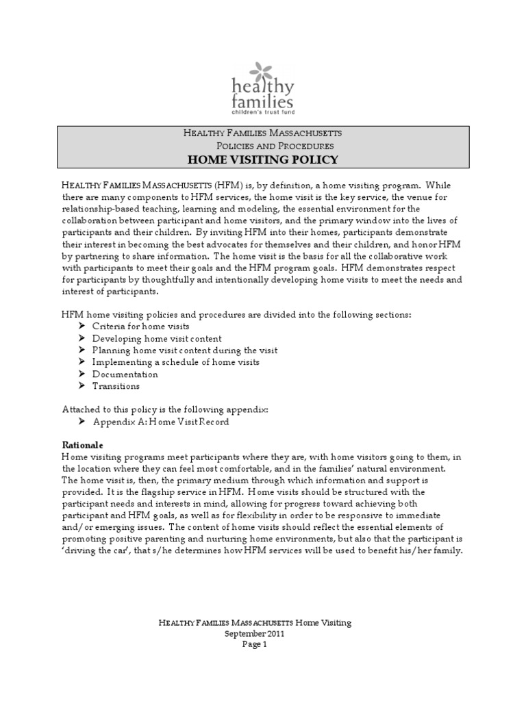 G Home Visiting Policy | PDF | Parenting | Relationships
