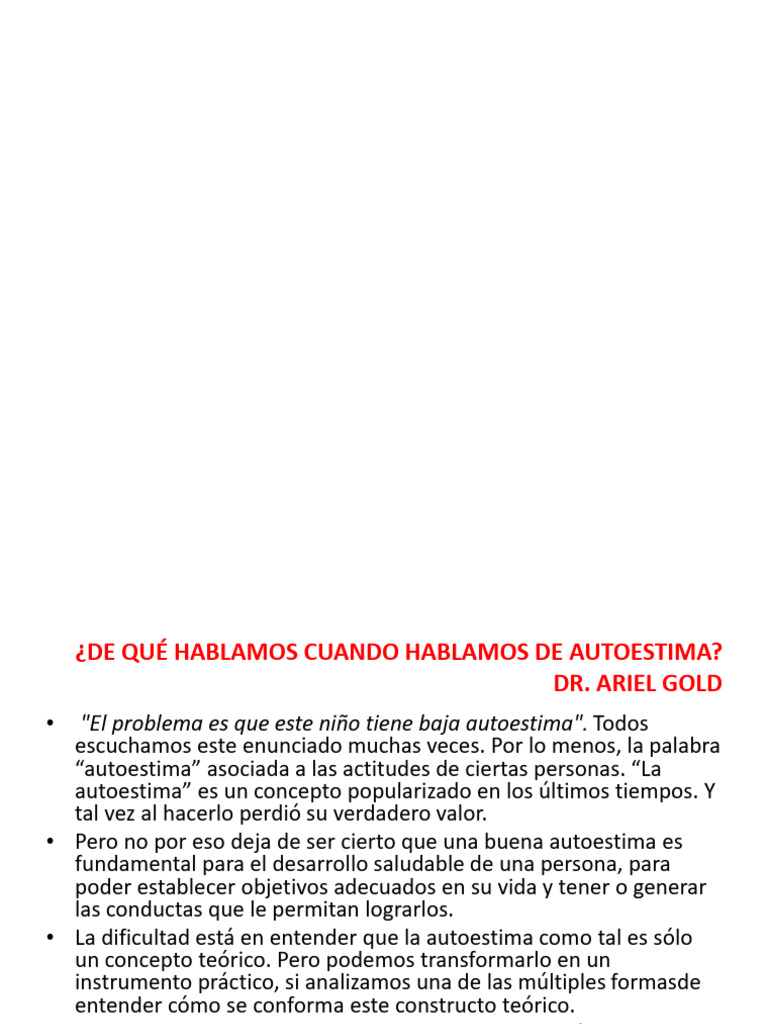 Autoestima Ariel Gold | PDF
