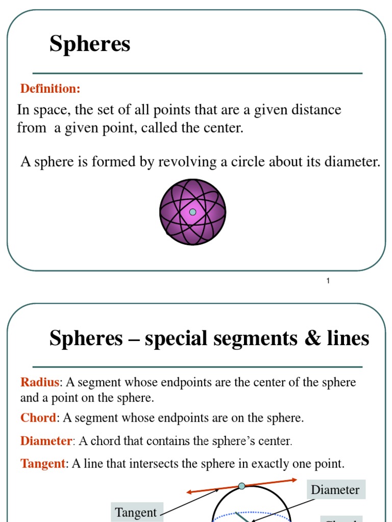 Sphere Definition and Properties | PDF | Science & Mathematics