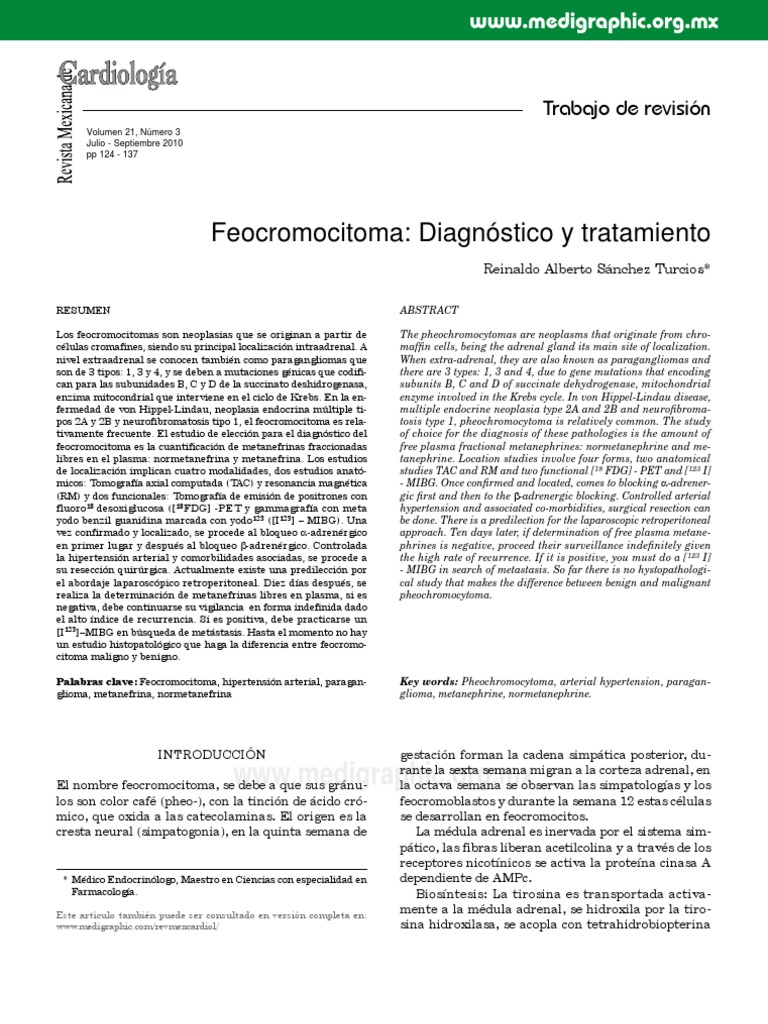 Tratamiento Del Feocromocitoma | PDF
