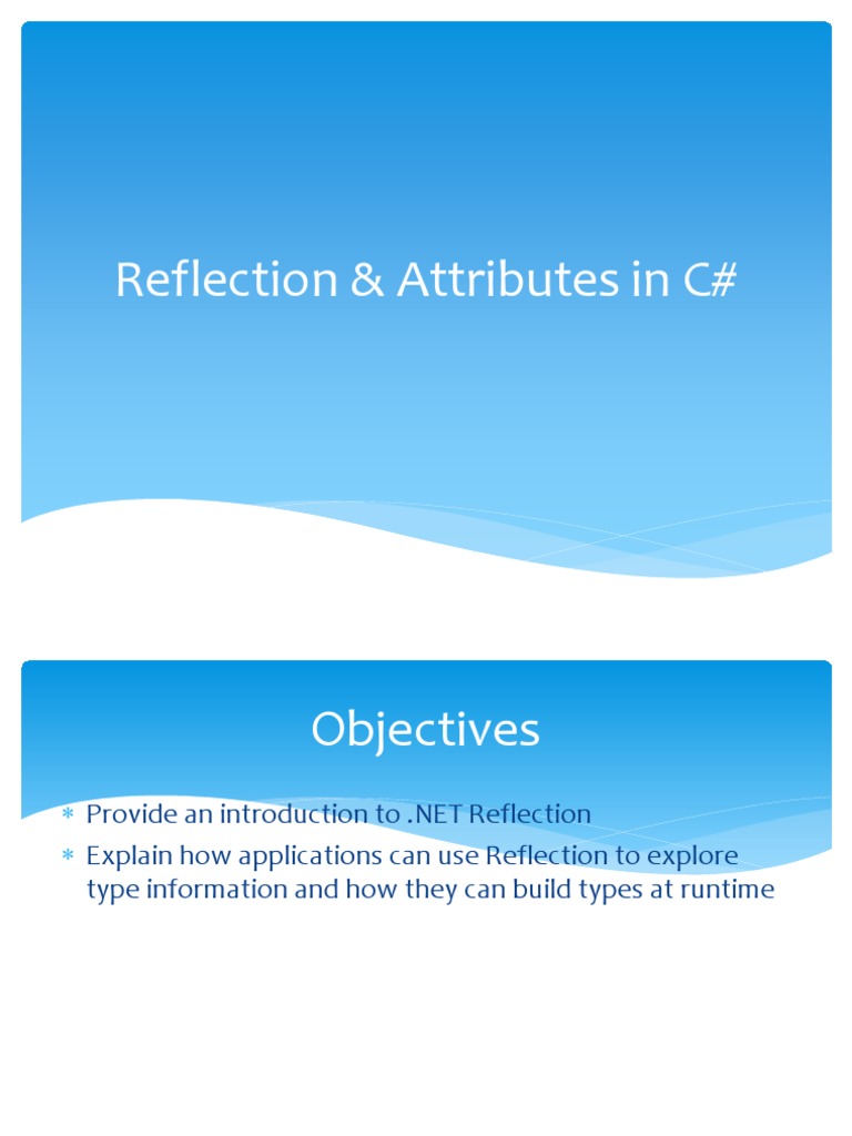 Reflection & Attributes in C# | PDF | Class (Computer Programming ...
