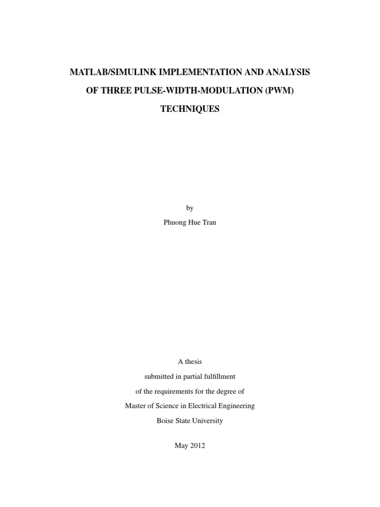 MATLAB - Simulink Implementation and Analysis of Three Pulse-Width ...