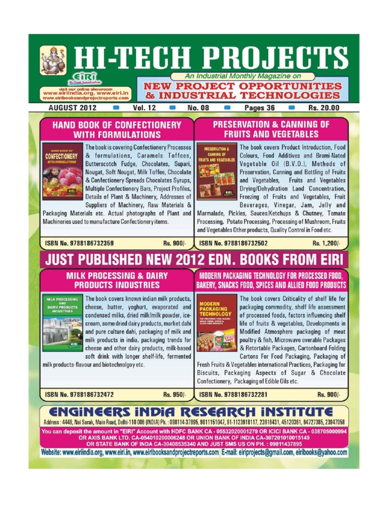 HI TECH PROJECTS Magazine | PDF | Zinc Oxide | Vodka