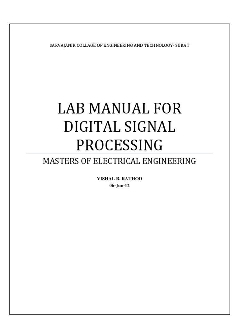 Digital Signal Processing Lab Manual | PDF
