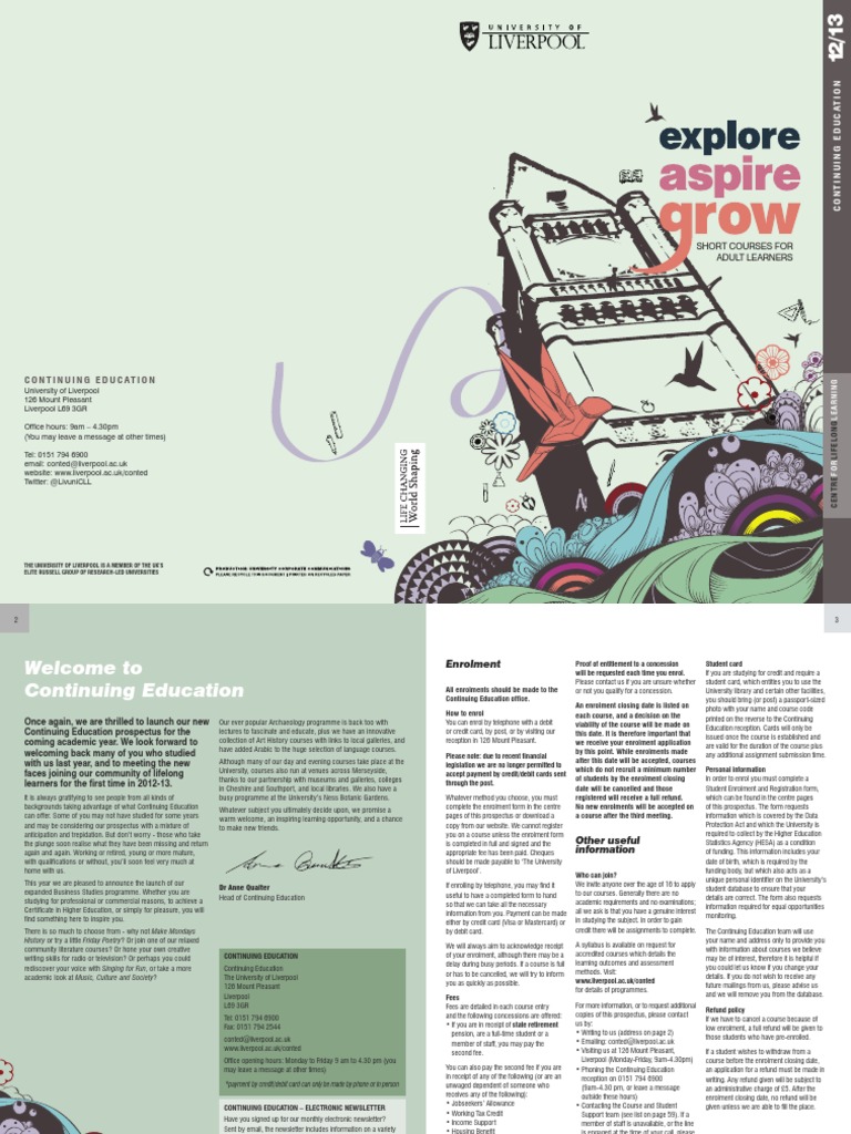 Liverpool University Continuing Education 2012-13 Prospectus | PDF ...