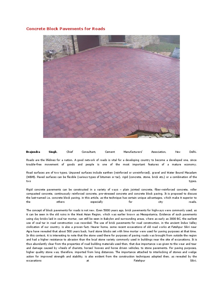 Concrete Block Paving for Roads | PDF | Road Surface | Brick