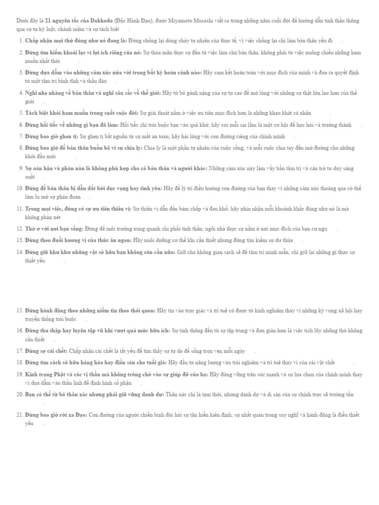 21 Principles of The Dokkodo - Miyamoto Musashi's Way of Walking Alone ...