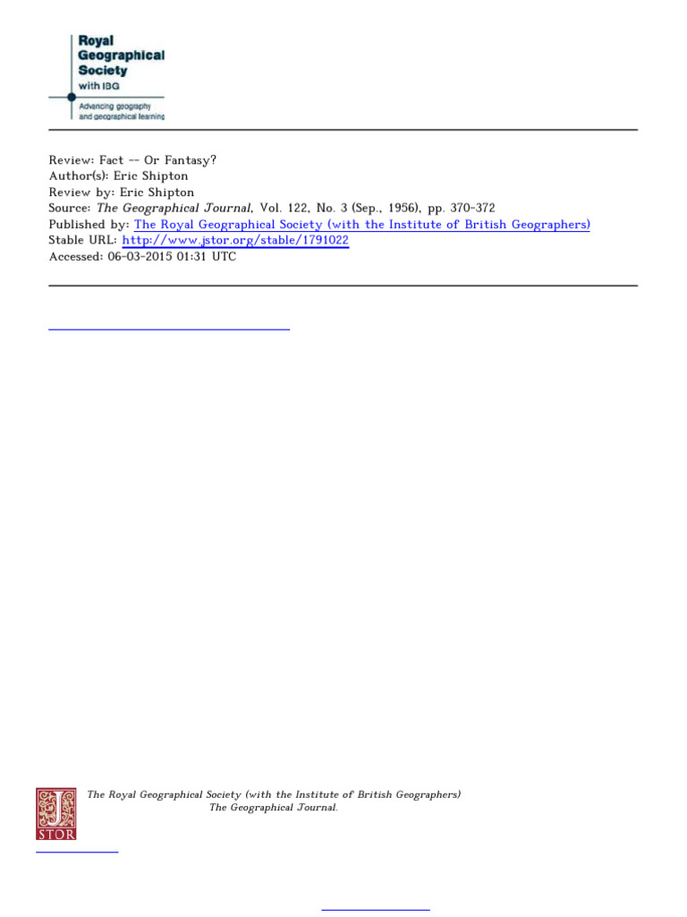 Fact - or Fantasy The Long Walk (Shipton, Eric Rawicz, Slavomir) | PDF