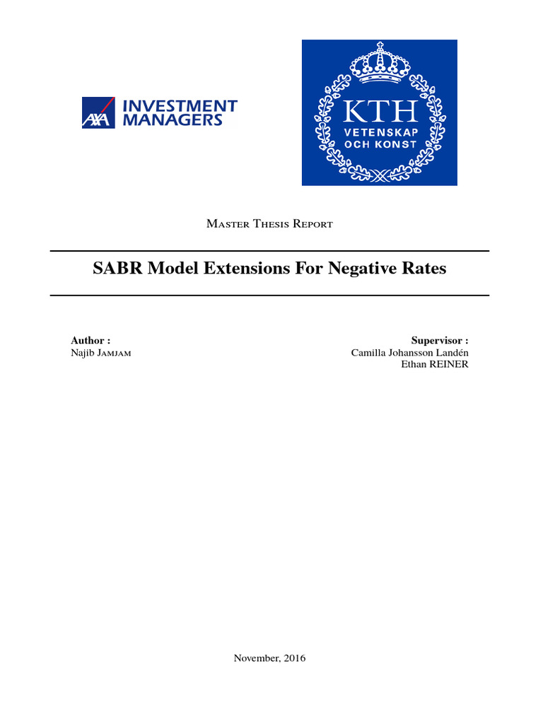 SABR For Negitive Interest Rates | PDF | Black–Scholes Model | Swap ...