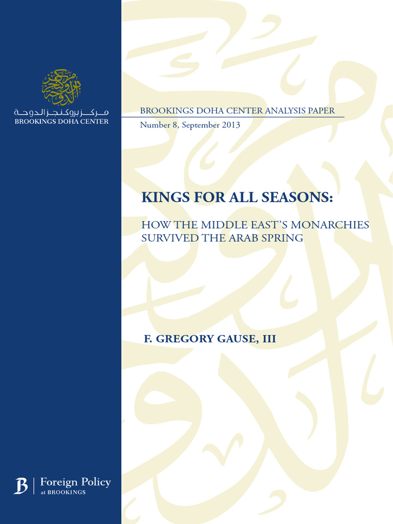 Resilience Arab Monarchies English | PDF | Brookings Institution | Arab ...