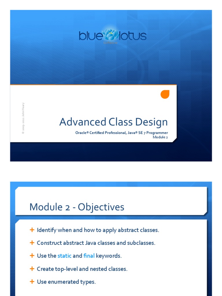 Module 02 Advanced Class Design Pdf Class Computer Programming Method Computer