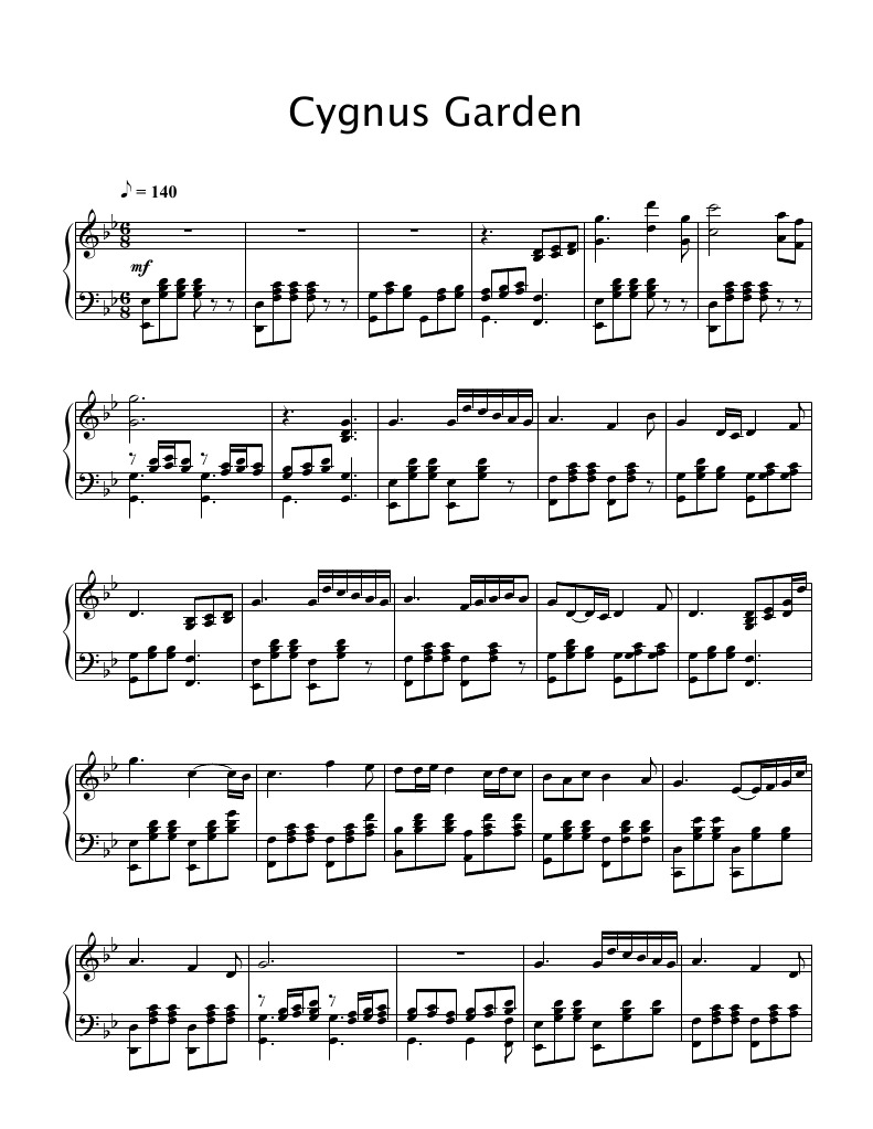 Cygnus Garden by MapleOnThePiano | PDF