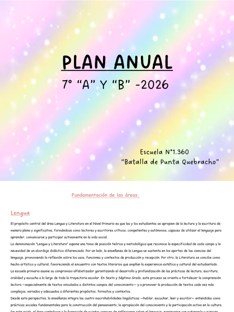 PLAN ANUAL SÉPTIMO 2026 MODIF. | PDF | Enseñando | Educación primaria