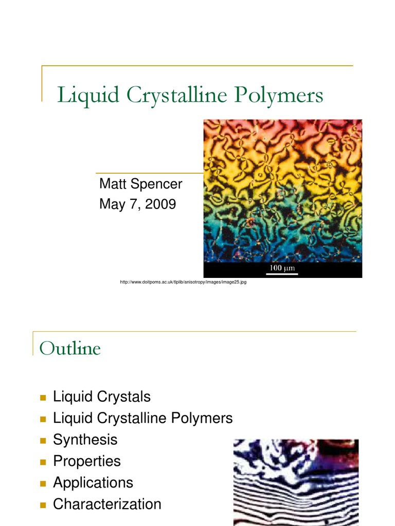 Liquid Crystalline Polymers | PDF | Liquid Crystal | Differential ...